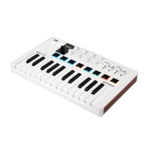 arturia minilab 3 - universal midi controller for music production, with all-in-one software package - 25 keys, 8 multi-color pads - white