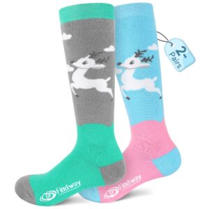 findway kids ski socks, 2 pairs /3 pairs warm cotton snowboard socks boys girls for skiing outdoor cold weather