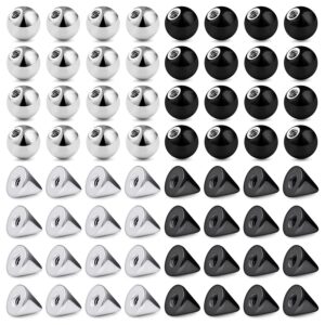 hnxnskt 64pcs 16g externally threaded piercing balls stainless steel replacement balls piercing parts for septum lip labret medusa eyebros tragus helix conch and and other body jewelry