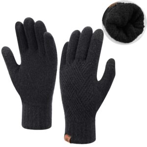 fz fantastic zone women winter warm knit touchscreen gloves cold weather with thermal fleece lined