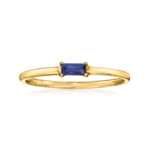 rs pure by ross-simons sapphire-accented ring in 14kt yellow gold. size 7