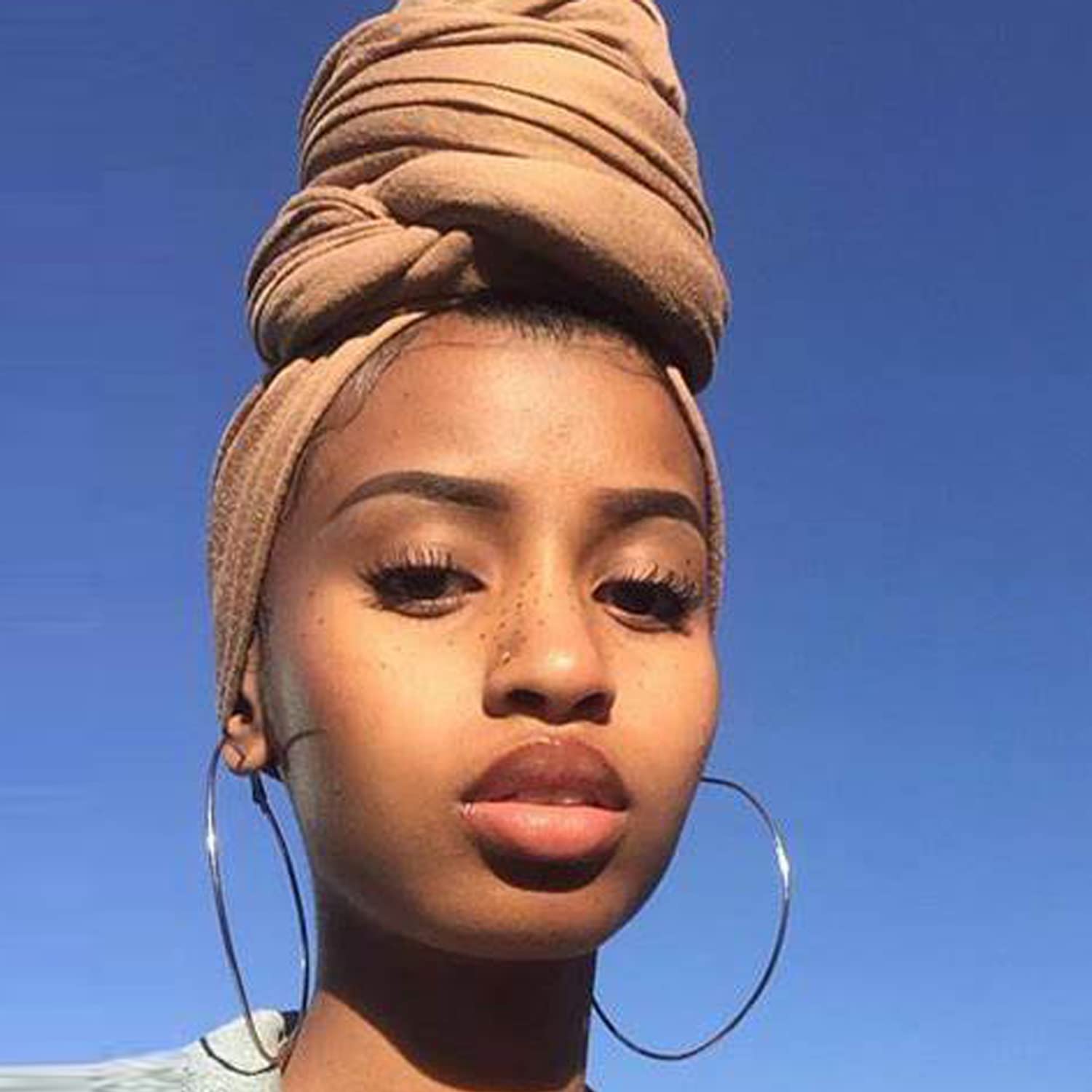 Youme Head Wraps for Women Large Headband Turban Scarf for Black Hair band African Stretch Jersey Turban Hair Band