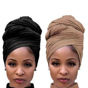 youme head wraps for women large headband turban scarf for black hair band african stretch jersey turban hair band