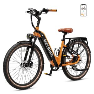 heybike cityrun electric bike, 1000w motor peak city cruiser ebike, 48v 15ah(720wh) battery, 60 miles, step-thru electric bicycle with app control, 3h fast charging, commuter electric bike for adults