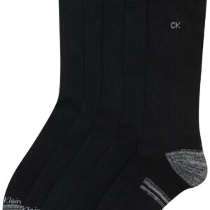 Calvin Klein Men's Crew Socks - 5 Pairs Performance Cushion Comfort Crew Socks - Breathable Athletic Socks for Men (7-12), Size 7-12, BlackGrey