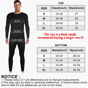 3 Sets Thermal Underwear for Men Soft Long Underwear Base Layer Thermals Fleece Warm Lined Top Bottom for Winter Cold Weather (XL)