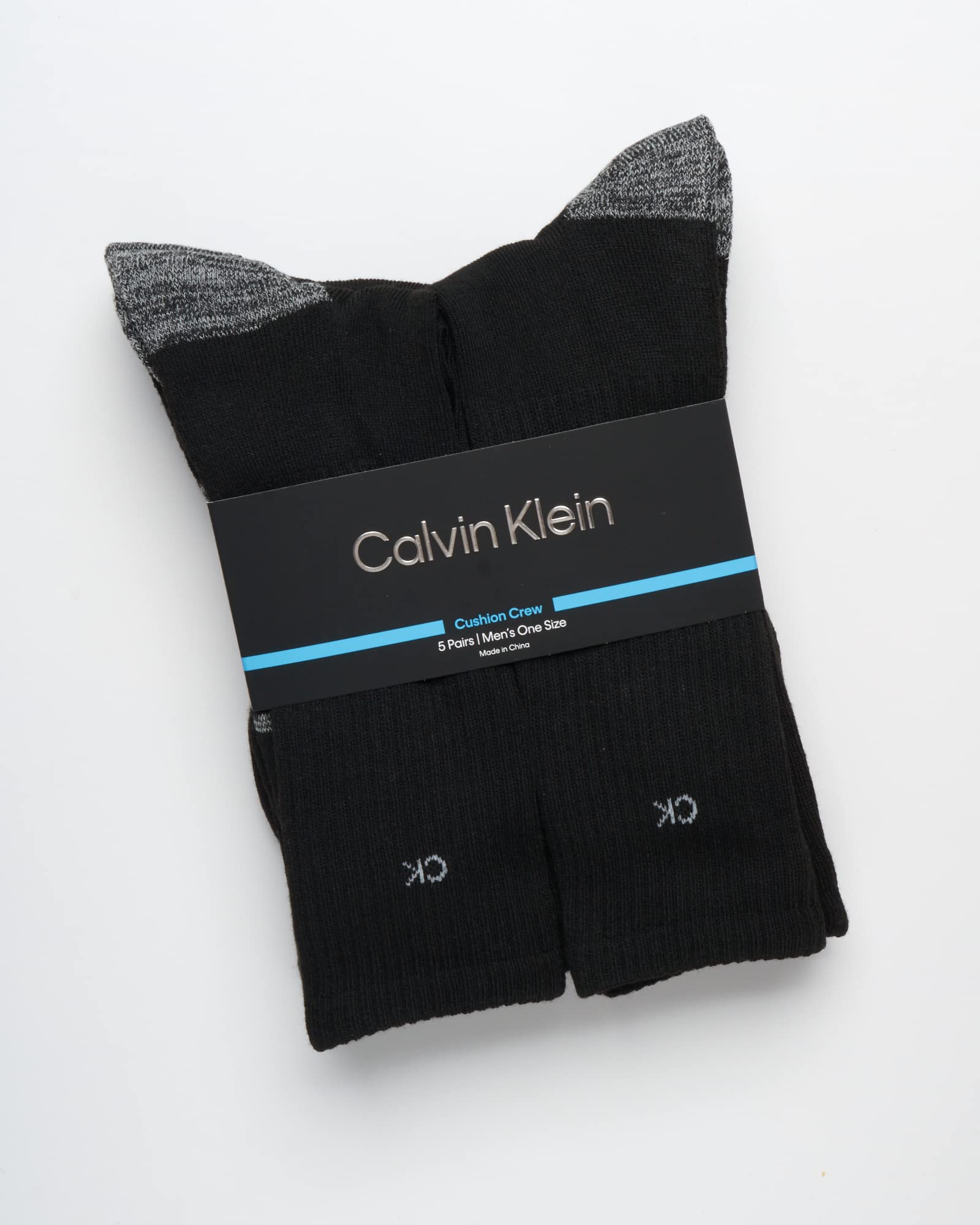 Calvin Klein Men's Crew Socks - 5 Pairs Performance Cushion Comfort Crew Socks - Breathable Athletic Socks for Men (7-12), Size 7-12, BlackGrey