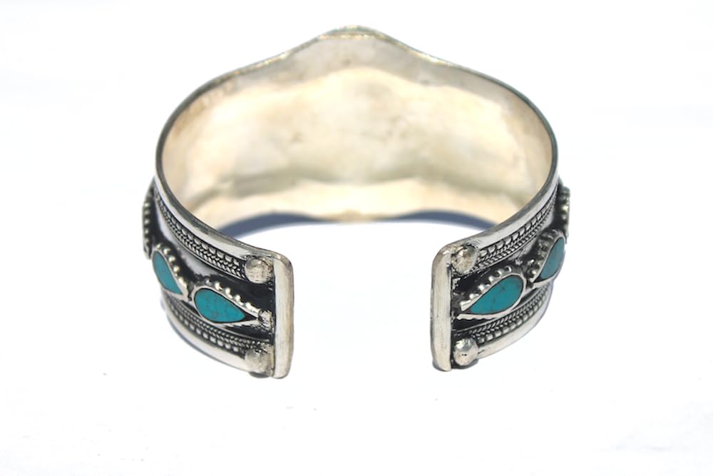 Multi-Stone Blue Stabilized-Turquoise Adjustable Cuff Bracelet | Unique Boho Jewelry for Men & Women