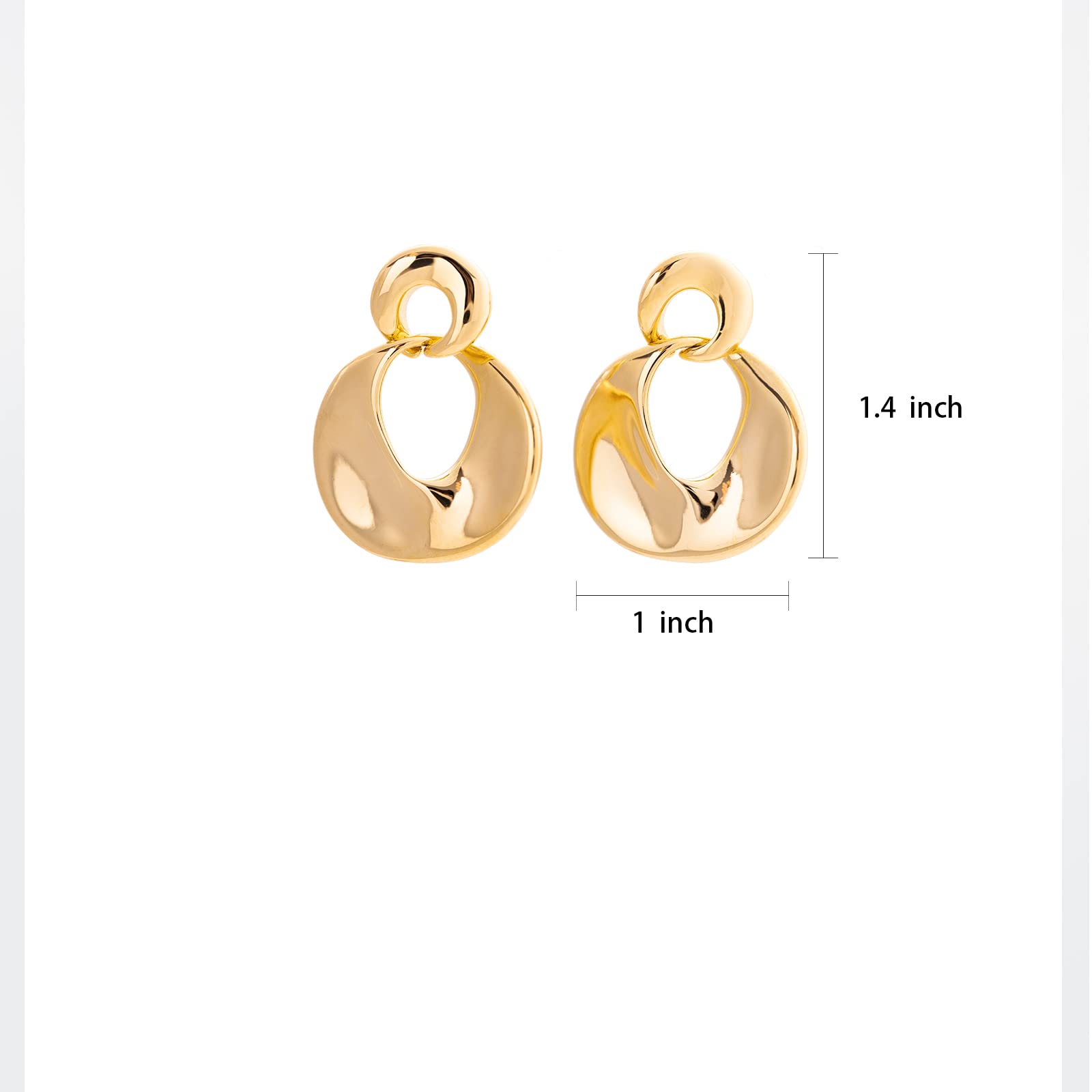 Teitze Gold Dangle Earrings 18k Gold Plated S925 Silver Post Lightweight Drop Earring For Elegant Women Ladies Gift (drop yellow)