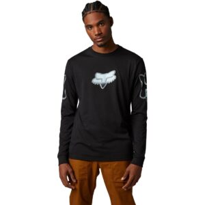 fox racing vizen dri-release mens long sleeve t-shirt black lg