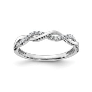 ctieip 10k 14k 18k gold 0.14 carat diamond infinity twist wedding band for women anniversary stackable ring jewelry gift for her (g-h color, i2-i3 clarity)