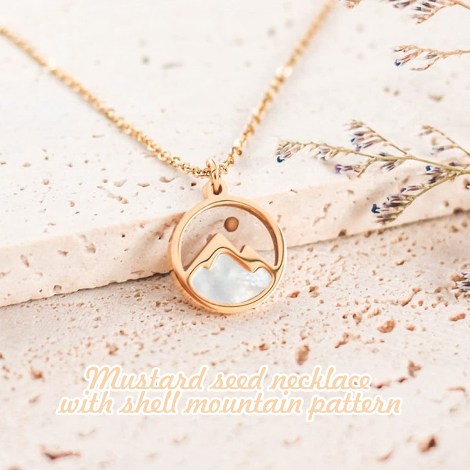 XULAVA Mustard Seed Necklace for Women Christian Gifts,Move Mountains Shell Necklaces Mothers Valentines Day Gifts Christian Faith Jewelry for Women,Rose Gold