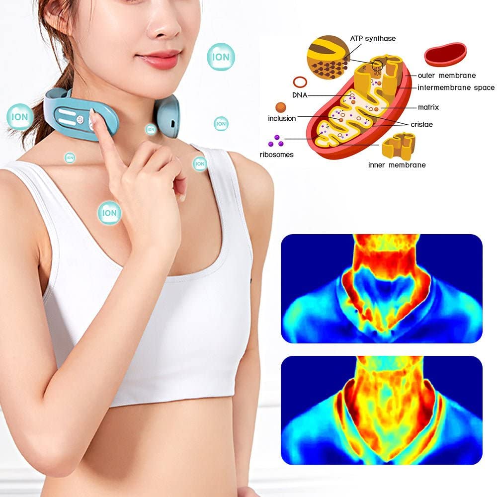 Nubudoz EMS Neck Acupoints Lymphvity Massager Device, Lymphatic Drainage Machine, 12 Modes EMS Neck Massager for Pain Relief, Portable Neck Lymphatic Massager for Women Men Gift (A)