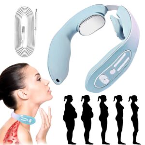 nubudoz ems neck acupoints lymphvity massager device, lymphatic drainage machine, 12 modes ems neck massager for pain relief, portable neck lymphatic massager for women men gift (a)