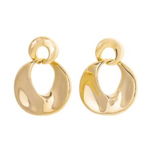 Teitze Gold Dangle Earrings 18k Gold Plated S925 Silver Post Lightweight Drop Earring For Elegant Women Ladies Gift (drop yellow)