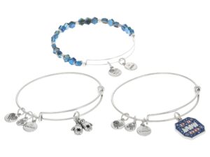 alex and ani up to snow good set of 3 bracelet blue one size