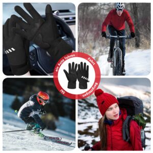 Winter Cycling Gloves for Men Women, Cold Weather Thermal Running Gloves Waterproof, Men’s Touchscreen Ski Gloves, Snow Gloves, Bike Gloves for Outdoor Sports S