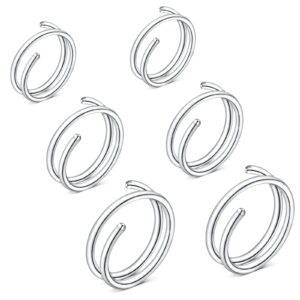 fectas double nose ring for single piercing 20 gauge surgical steel black silver gold nostril piercing hoop body jewelry