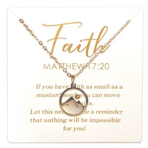 xulava mustard seed necklace for women christian gifts,move mountains shell necklaces mothers valentines day gifts christian faith jewelry for women,rose gold