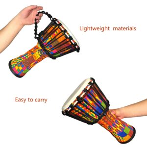 RUOSWTE 8-inch Djembe Drum, West African Style Hand Drum，Drum Circles,Percussion Music Bongo Drum，Music Healing Instrument