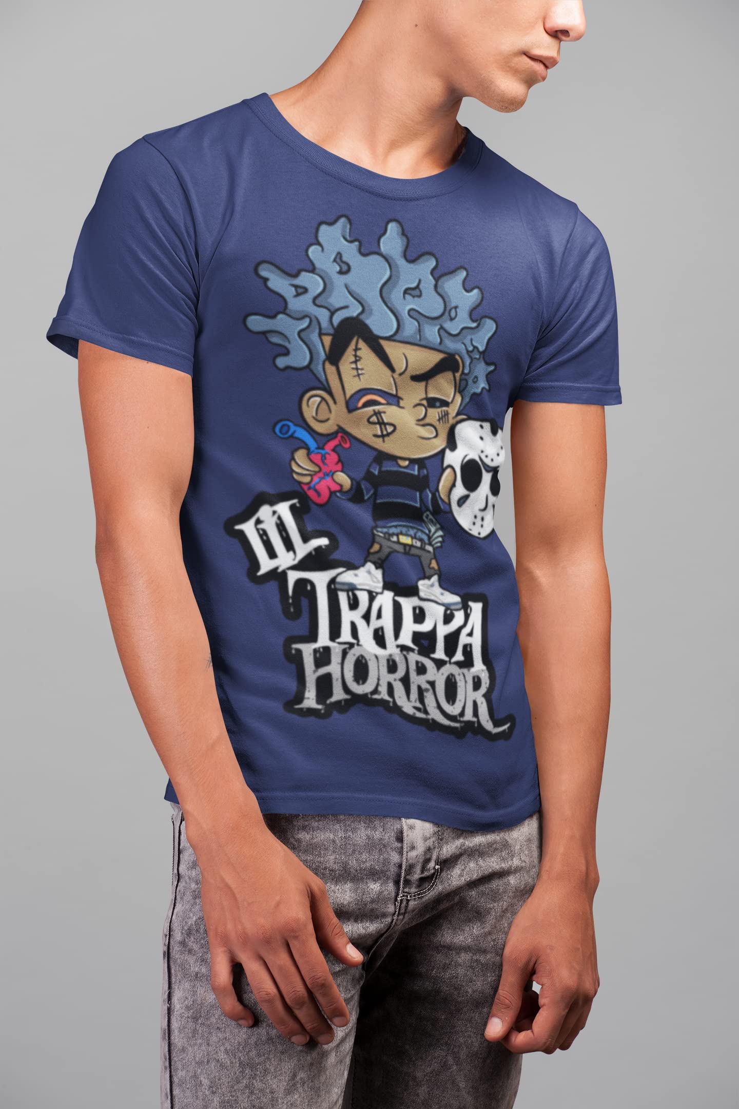 Jordan 4 Midnight Navy Lil TrappaHorror Shirt to Match Men's Sneakers Lil-Trappa-Horror, Jordan 4s Midnight Navy Tshirt