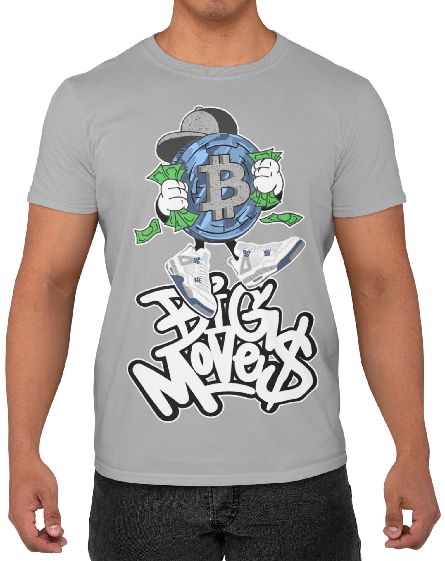 Jordan 4 B-Coin Big Moves - Midnight Navy T-Shirt to Match Men's Sneakers, Jordan 4s Midnight Navy Tee to Match Men's Shoes