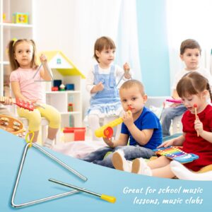 20 Pcs 6 Inch Steel Triangle Instrument Percussion Instrument Musical Instruments Hand Percussion Triangles Rhythm Triangle Instrument with Striker for Kids Adults