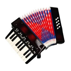 SIPSOCE Accordion 17 Keys 8 Bass, Keyboard Instrument,Convenient to Carry, Suitable for Outdoor Concerts，For Beginners to Use