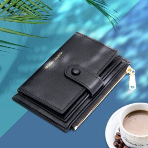 VOCUS Small Wallet for Women Bifold RFID Blocking Keychain Wallet Credit Card Holder with Zipper Coin Pocket & ID Window