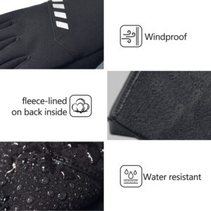 Winter Cycling Gloves for Men Women, Cold Weather Thermal Running Gloves Waterproof, Men’s Touchscreen Ski Gloves, Snow Gloves, Bike Gloves for Outdoor Sports S