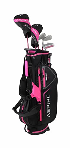 Aspire Xlite Super Performance Precise Junior Golf Club Set, Pink Set for Girls Ages 6 to 8, Right Handed