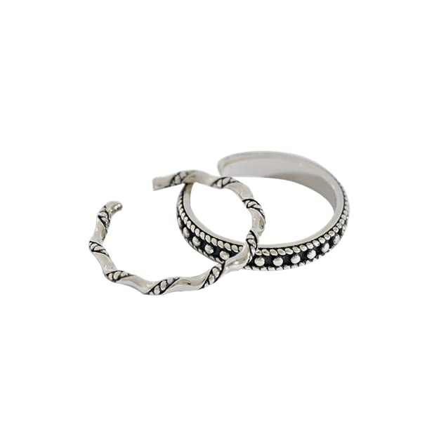 Cathay Select [New] Sterling Silver 925, Trendy Stacking Rings, Adjustable, Fashion Statement, Party Accessories