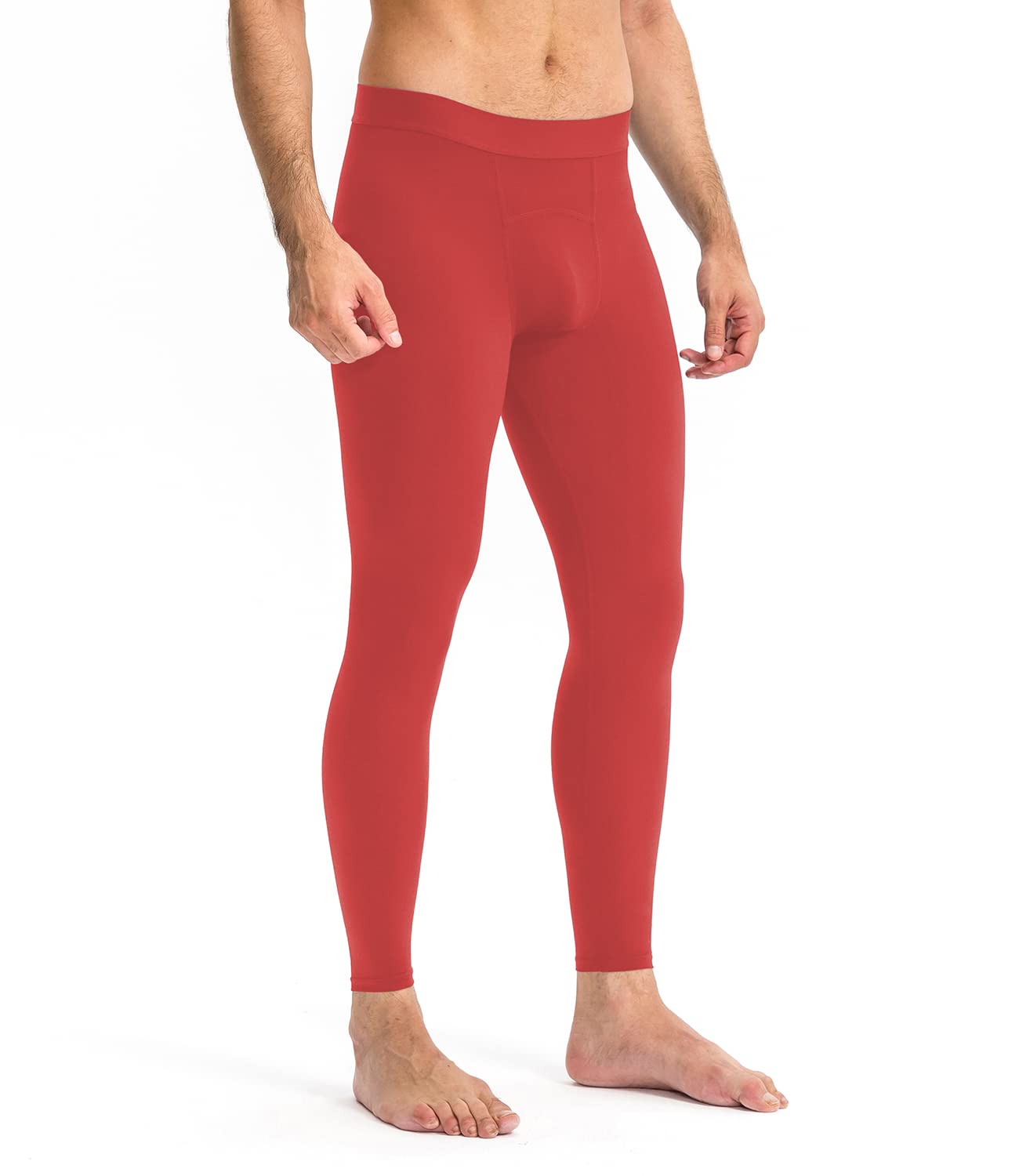 WRAGCFM Men's Compression Pants Cool Dry Athletic Workout Leggings Running Active Sports Tights Base Layer(Red, M)