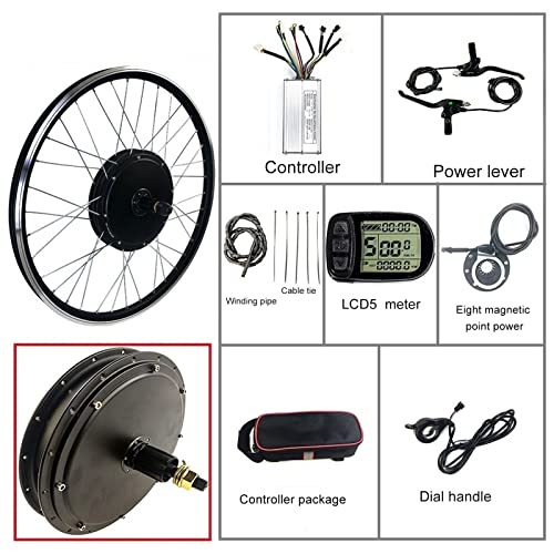 E Bike Conversion Kit, Rear Wheel 48V 1000W Mountain Bike Electric Bike Conversion Kit with LCD Display, Cycling Hub DC Motor and Controller, Electric Bicycle Wheel Kit for Road Bike(20inch)