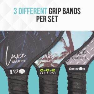 Palms-O-Aces Pickleball Grip Bands – Secures Grip Tape – One Size Fits All Paddle Handles – Silicone Pickleball Paddle Band-Double Sided Embossed Design Custom Pickleball Bands-Pickleball Paddle Bands