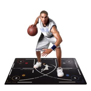 Basketball Footstep Training Mat,Basketball Train mat，Non-Slip Regular Training System Blanket, Dribble Silent Sports Auxiliary Props,Training Pace Ball Control Player Equipment (120cm*86cm*0.4cm)