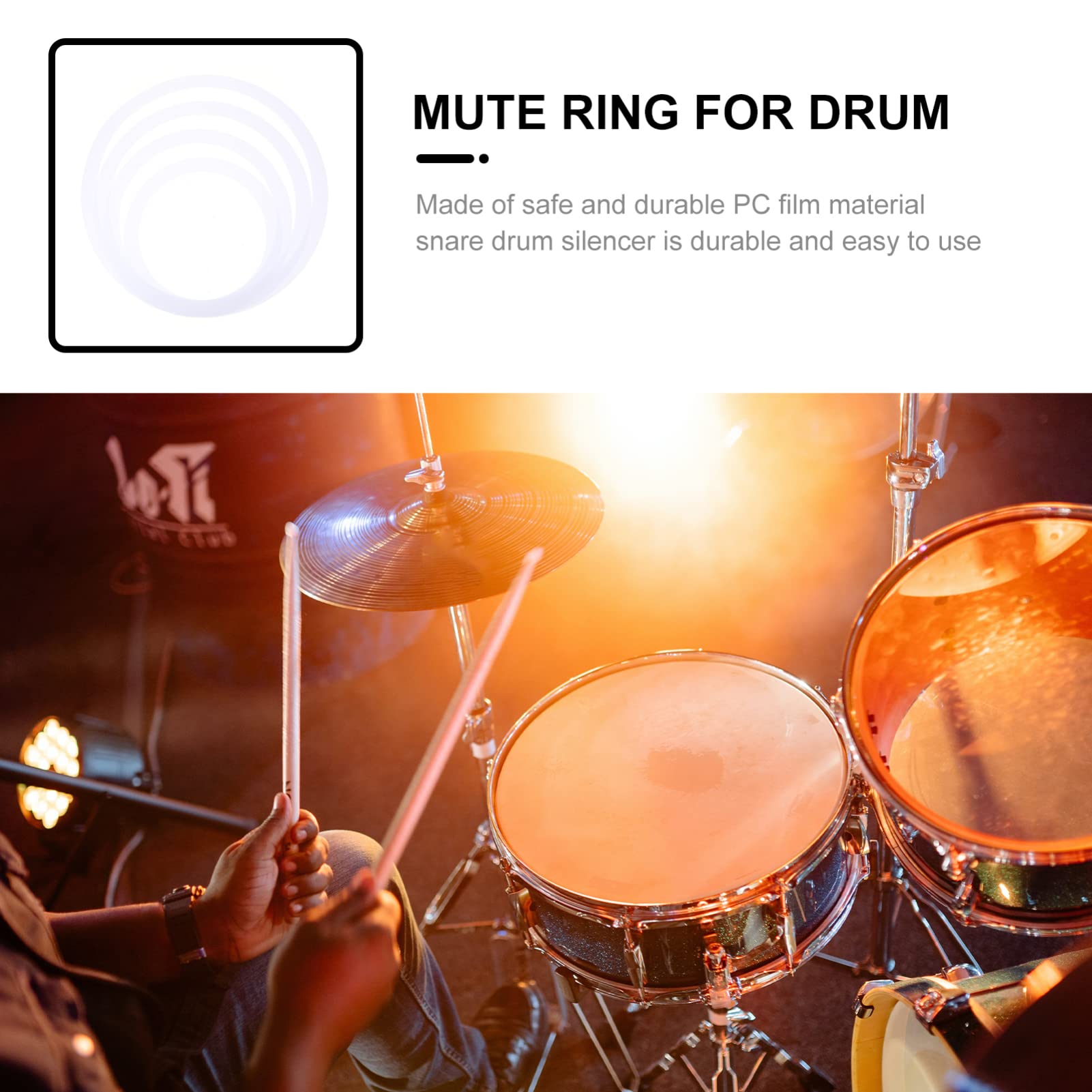 Vaguelly 4pcs Drum Muffler Dampening Rings 12 13 14 16inch Snare Drum Mute White Drum Silencer Snare Drum Mute Ring Silencer for Drum