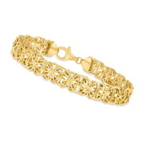 canaria 10kt yellow gold interlocking link bracelet. 7 inches