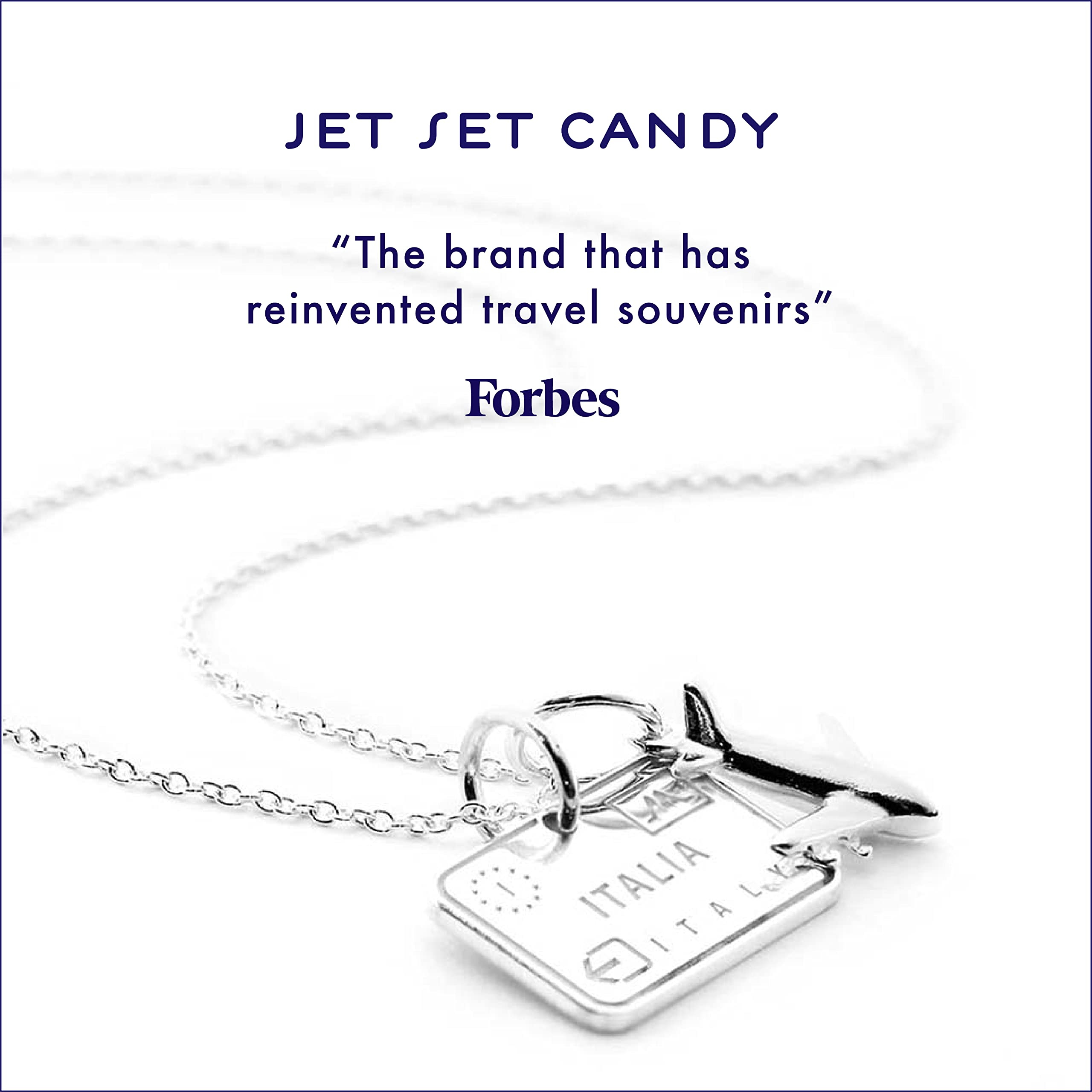 Jet Set Candy Sterling Silver Vintage Suitcase Travel Charm with Stickers