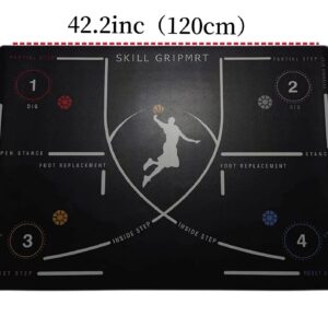 Basketball Footstep Training Mat,Basketball Train mat，Non-Slip Regular Training System Blanket, Dribble Silent Sports Auxiliary Props,Training Pace Ball Control Player Equipment (120cm*86cm*0.4cm)