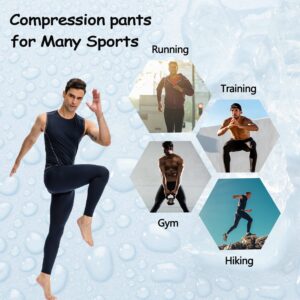 WRAGCFM Men's Compression Pants Cool Dry Athletic Workout Leggings Running Active Sports Tights Base Layer(Red, M)