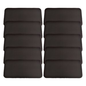 sunshine yoga knee pad cushion, 24 by 12 inches, 15mm thick, workout elbow pads for planks, pilates, or exercise, fitness kneeling mat for schools and studios, pack of 10, black