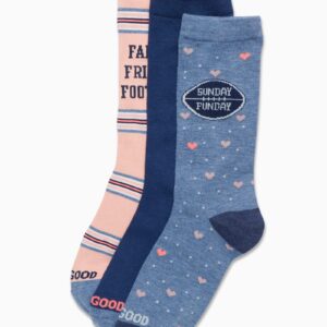 Life is Good Women's Socks - Novelty Crew Cut Socks (3 Pack), Size Shoe Size: 4-10, Navy