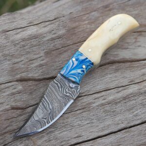 knifeify skinner fixed blade knife: handcrafted elegance with bone handle - perfect for collectors and outdoor enthusiasts (camel bone)