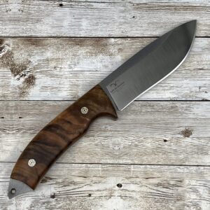 Golden Horn Expert in Handcraft Hunting Knife Camping Knife with Personalized Wood Handle and Leather Sheath for Gift Walnut Handle Bohler N690 Bushcraft Knife