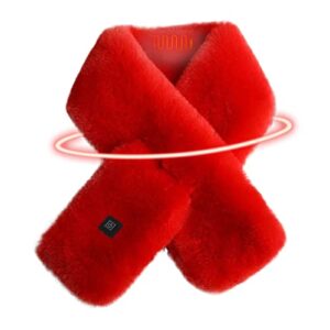 Heated Scarf with Neck Heating Pad - Heated Neck Wrap for Men and Women As Warming Scarf Mens Scarf (Red, One Size)