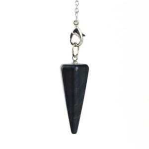 stone pendulum pendant 6 faceted hexagon cone healing crystal reiki dowsing pendulum stone divination jewelry k70w4 (blue tiger eye)