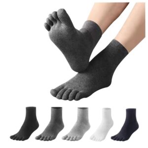 kayzyue men toe socks running five finger socks low cut athletic running socks running cotton socks - 5 pairs size 7-11