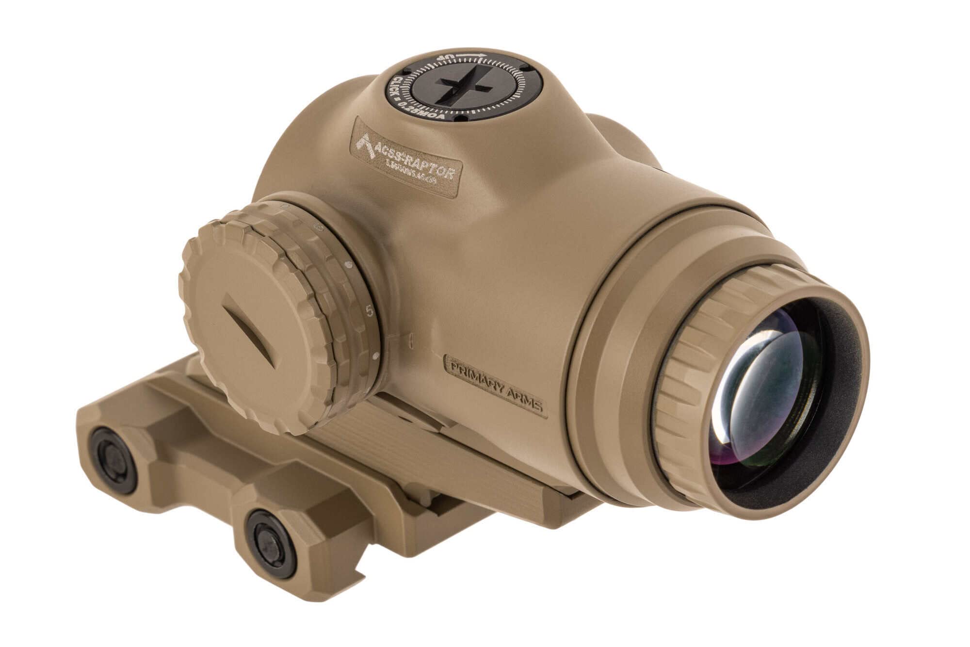 Primary Arms SLX 3X MicroPrism with Red Illuminated ACSS Raptor 5.56/.308 Reticle - Yard - FDE