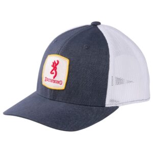 browning finn mesh snapback square patch cap, navy, one size, 308797951